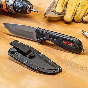 Smith's 51243 EdgeWork-Site Fixed Blade Knife, Black