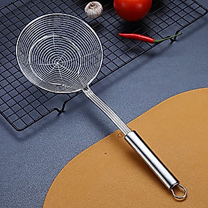 Strainer Spider Skimmers For Kitchen Cooking and Frying Food,Kyraton Stainless Steel Slotted Spoon Pasta Strainers Tomato Food Strainer Skimmer Ladle For Pasta.