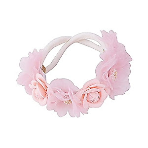 BFNAAgirl Flower Headband for Baby Girl Elastic Baby Floral Headbands Crown Hairbands Hair Accessories for Newborn Infant Toddlers Kids 3pcs/set