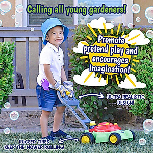 Maxx Bubbles Deluxe Bubble Lawn Mower Toy – Includes 4oz Bubble Solution | Outdoor Bubble Machine for Kids | Easy to Use, No Batteries Required | Amazon Exclusive, Red – Sunny Days Entertainmen