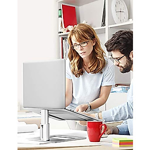 SOUNDANCE Adjustable Laptop Stand for Desk, Computer Stand, Ergonomic Laptop Riser Holder Compatible with 10 to 17.3 Inches Notebook PC Computer, Aluminum Silver