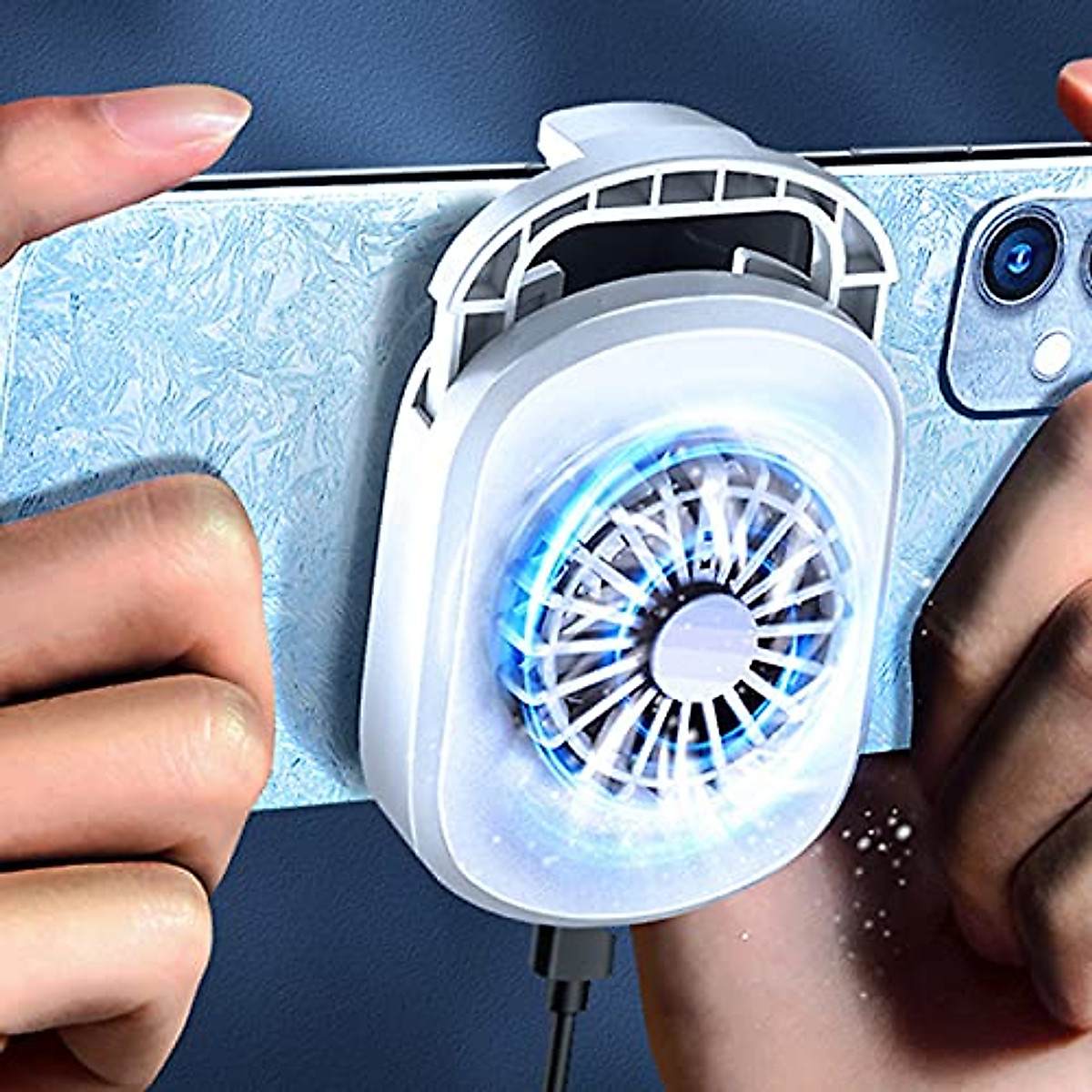 OCUhome Phone Cooler, Semi-Conductor Phone Radiator, SRQ Phone Cooler Lightweight Fast Cooling Super Silent Mini Practical Cellphone Cooling Back Clip for Gaming Phone White Charge