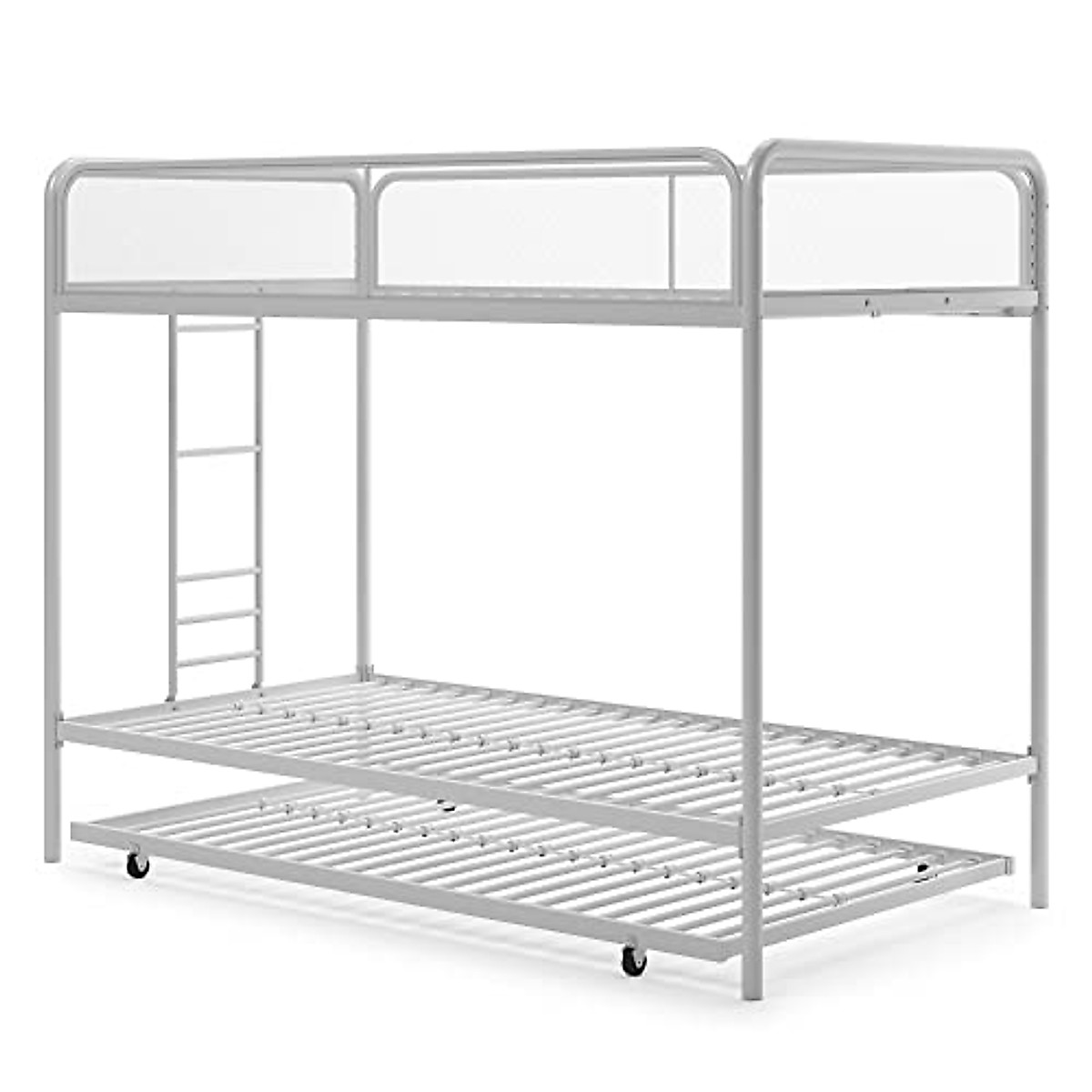 DHP Triple Metal Bunk Bed Frame, White, Twin