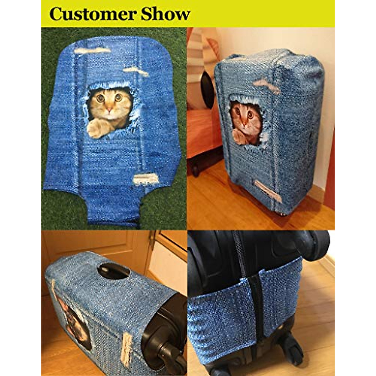 Dremagia Travel Luggage Cover Tropical Pineapple Hawaiian Suitcase Protector Spandex Elastic Fits 22-25 Inch Luggage