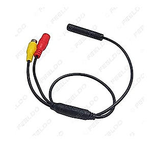 AN81 - RULGS 1PC Car Backup Reverse Camera 4-Pin Male to CVBS RCA Female Connector Signal Power Adapter Wire Harness