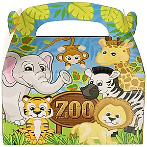 Rhode Island Novelty Adventure Planet 6.25-inch Zoo Animal Treat Boxes (Bulk 12 Pack Boxes)