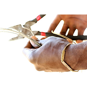 JIM GREEN Freedom Bracelet-Collected Snares are Reworked into a Handmade Symbol of Hope Forming our Handcrafted Bangle Cuff with Authentic Craftsmanship in every Wristband (Black, Adjustable)