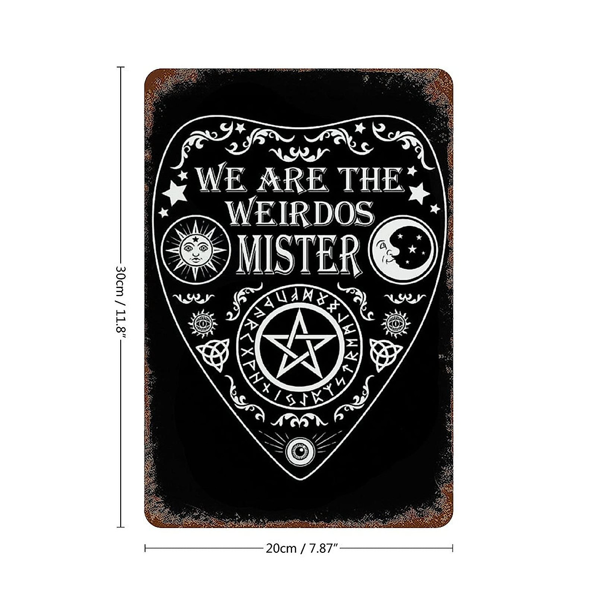 JPKIROZR 11.8*7.9in retro Halloween We Are The Weirdos sir Witchy Gothic Home Decor tin sign metal poster wall plaque decoration bar cafe garage cave club garden Funny art white-style-7-1-1
