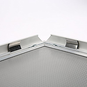 M&T Displays Security Snap Poster Frame 1" Aluminum Profile, Front Loading, Picture, Photo, Document, Certificate, Sign Holder, Mitered Corner, Anti Glare Cover (Silver, 24x36 inch)
