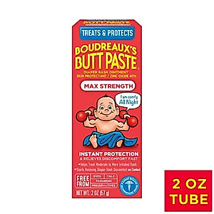 Boudreaux's Butt Paste Diaper Rash Ointment, Maximum Strength, 2 Ounce by Boudreaux's Butt Paste