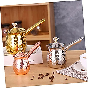 Abaodam 3pcs Stainless Steel Cup Soup Pot Frother Cup Stovetop Milk Steamer Metal Beverage Pot Small Stainless Steel Pot Stovetop Coffee Pot Non-Stick Milk Pot Multifunction Breast Milk