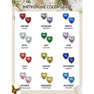 ChicSilver Earrings 925 Sterling Silver Heart Earrings, Crystal March Birthstone Aquamarine Earrings, Gem Stone Light Blue Earrings for Women Sensitive Ears