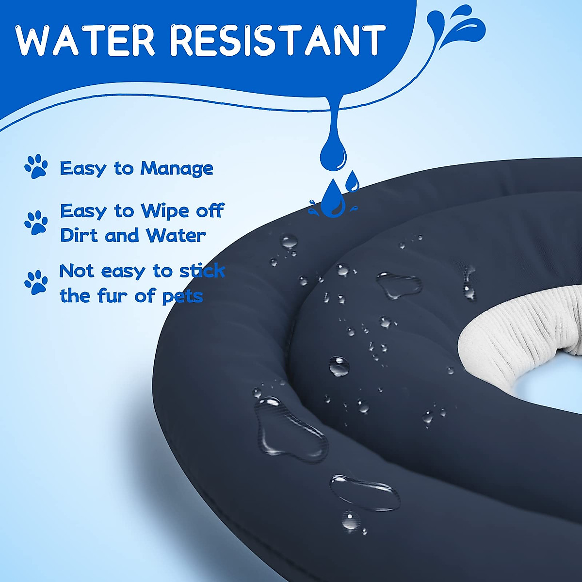 GoGoPaw Soft Dog Cones for Small Medium Dogs and Cats, Adjustable Dog Donut Collar Water Proof Dog Cone Alternative After Surgery, Pet Recovery Collar for Large Dogs to Stop Licking(Grey,3XL-5)