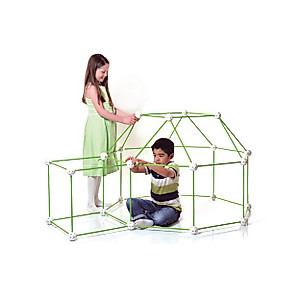 EVEREST TOYS Crazy Forts - 69 Piece Glow in The Dark Fort Building Kit for Kids 5, 6, 7, 8 - Buildable Indoor/Outdoor Kids DIY Stem Toys - 1 Box, 69Pcs