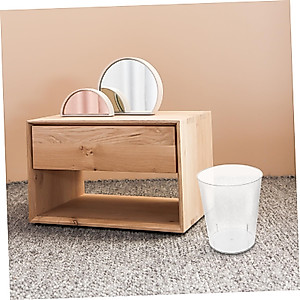 Hohopeti Transparent Trash Can Table Top Decor Bottle Drying Rack Garbage Container Desktop Trash Can Household Decor Home Decoration Waste Bucket Office The Pet Trash Bin Concise
