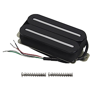 FLEOR High Output Bridge Pickup Hot Dual Rail Humbucker Pickups Ceramic Electric Guitar Pickup Humbucker, Black