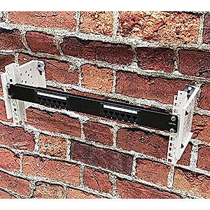 KENUCO 19 Inch Vertical Ends Wall Mount Rack Wall Mountable Server Rack w/Hardware Black (19'' X 4U White)