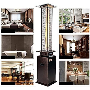 YAOJIA Outdoor heaters for Patio Square Gas Heater W/Wheels, 13KW Outdoor Propane Liquefied Gas Heaters, Household Commercial Quartz Tube Heater, Garden Heat Lamp Stove