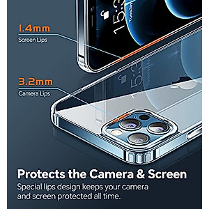 Elando for iPhone 12 Pro Max Phone Case, Anti-Yellowing Clear Phone Case, Super Slim Phone Case (0.39" Added) - Crystal Clear