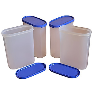 Tupperware Modular Mates Oval Plastic Container 4 Set, 2.3 Litres, 4-Pieces, Multicolor