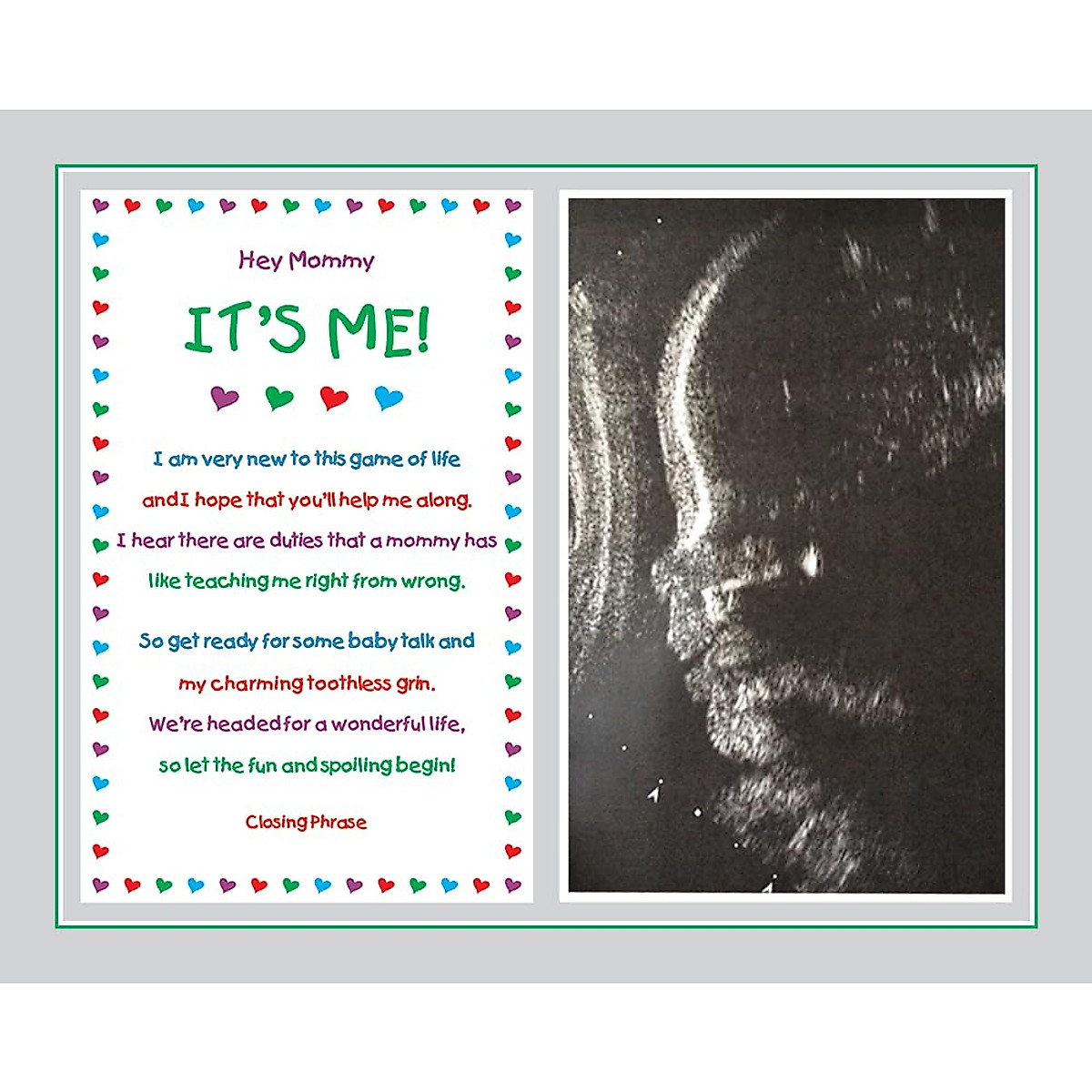 It's Me - Sweet Mommy Poem Mother to be from Baby, 8x10 Inch Custom Print