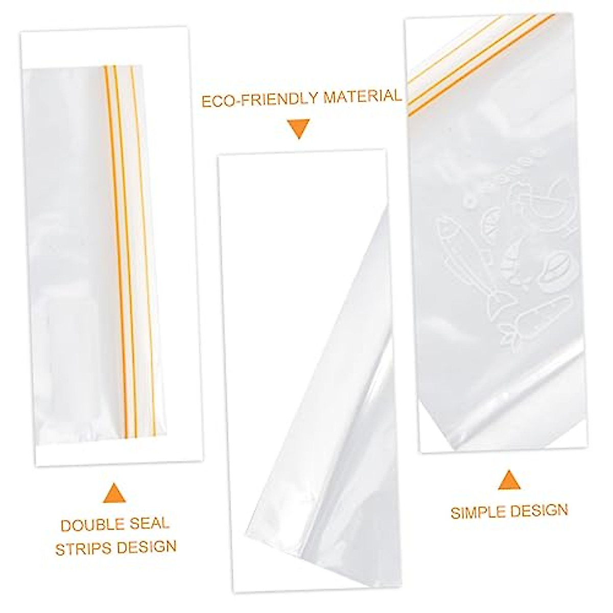 VOSAREA 1 Set 30pcs Transparent Sealed Strips Storage Bags Snack Bags Bags Food Storage Bags