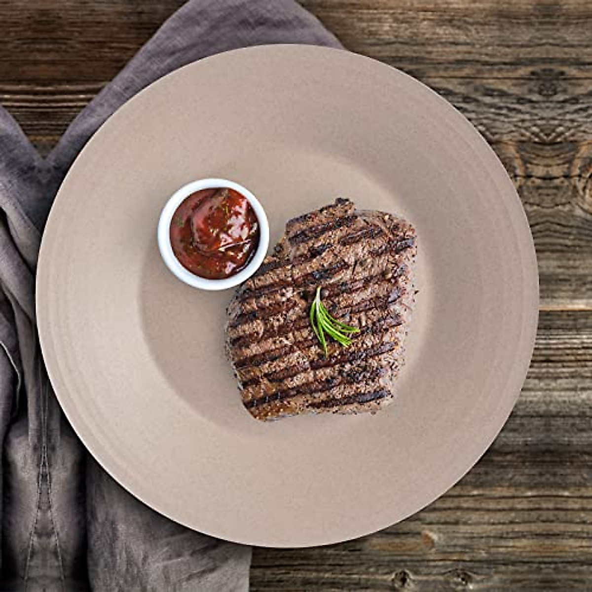 greenandlife 10inch/6pcs Dishwasher & Microwave Safe Wheat Straw Plates - Lightweight Reusable Unbreakable Dinner Plates, Non-toxin, BPA Free and Healthy for Kids Children Toddler & Adult