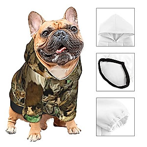 Small Pet Sweaters with Hat Camo Deer Camouflage Hunting Cat Puppy Hoodie Pet Hooded Coat X-Large