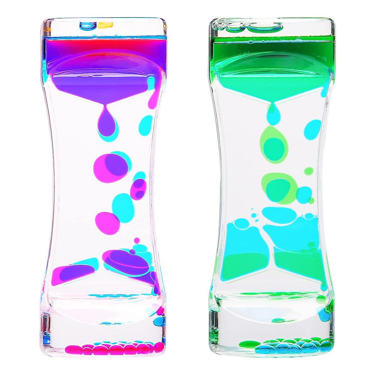 CAILINK Liquid Motion Bubbler Timer 2Pack Sensory Toy for Relaxation,Liquid Motion Timer Toy Floating Color Lava Timer-Relaxing Liquid Bubbler Timer Calming Toy