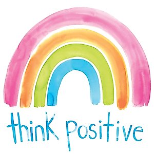 WallPops DWPK3581 Think Positive Wall Decal, Multicolor