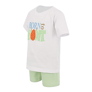 Unique Baby Boys Born to Hunt Easter Eggs Outfit (18 Months, Green)