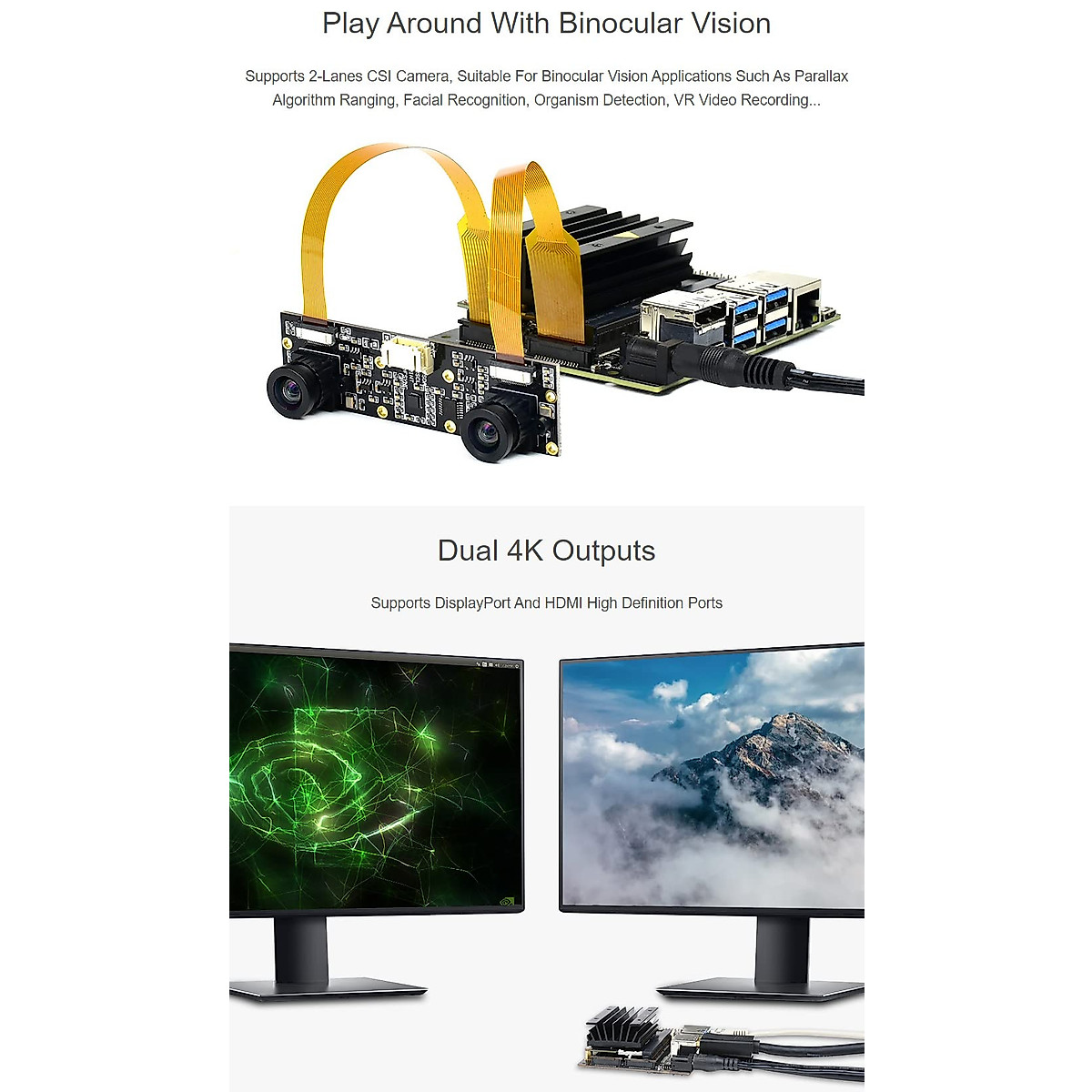 Waveshare Jetson Nano 4GB Development/Expansion Kit Alternative Solution of B01 Kit with Carrier Board Only Compatible with Both Jetson Nano and Jetson Xavier NX