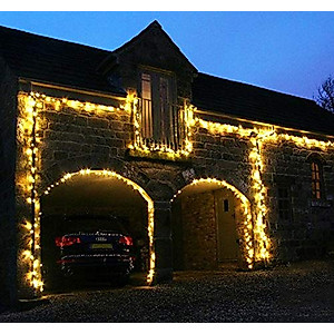 Qunlight Solar Fairy String Lights Outdoor Waterproof, 108ft 300LED Updated Version 6hrs Timer Function Starry String Lights for Christmas Patio Garden Party(WarmWhite 300L)