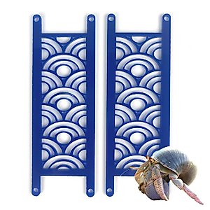 Snout and Shell - Hermit Crab Crabitat Pool Ladders - 2 Pack Acrylic Arches Ladder Blue