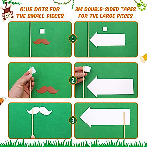 41PCS Jungle Safari Photo Booth Props Wild Animals Forest Themed Party Props Kit for Jungle Safari Kids Baby Shower Birthday Party Decorations Supplies