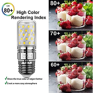 BHCH E26 LED Corn Bulbs 12W,3000K Warm White,1200LM,Edison Screw Bulbs,100W Incandescent Bulbs Equivalent,Pack of 4