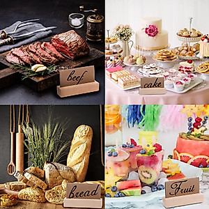 20 Pack Wood Place Card Holders Wooden Table Number Holders Stands Wood Sign Holders Brown Paper Cards for Wedding Ceremony Birthday Party Home Decoration