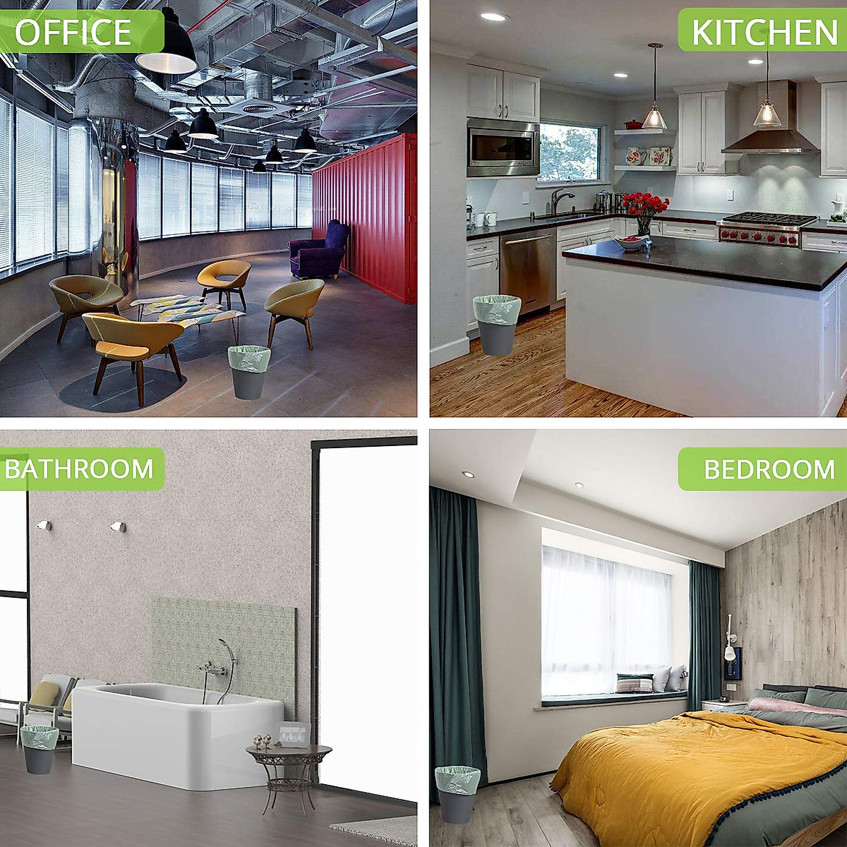 6 Gallon Biodegradable Trash Bags for Office Shredder, Small Garbage Bags Recyclable Wastebasket Trash Liners for Bathroom Kitchen Home Bins, 100 Counts