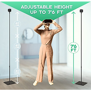 Skywin VR Stand Compatible with HTC Vive & Index Base Station - Tempered Glass HTC Vive Stand for Vive and Rift Constellation Sensors