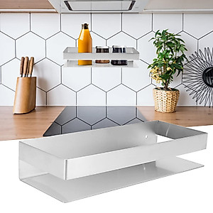 evhooe Bathroom Shower Shelf 30cm Stainless Steel Wall Mounted Bathroom Rack Rustproof Kitchen Storage Shelf