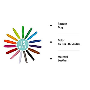 15 Pcs Puppy Whelping Collars Newborn Pet Collars Double-Sided Soft Adjustable ID Bands Puppy Id Collars for Newborn Pet Dog Cat 15 Colors