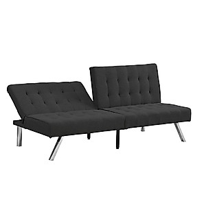 FIQHOME Modern Fabric, Convertible Couch Bed,Futon Sets Daybed,Folding Sleeper Sofa Love seat for Living Room&Bedroom Small Space,Black