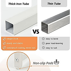 COMAX 2-Tier Expandable Shoe Rack Organizer for Closet Entryway Small Space, Adjustable Shoe Shelf Modern Metal Iron Shoe Stand, Free Standing Shoe Storage with Extendable Steel Tube, Two Tier White