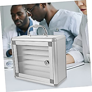 MARMERDO Box Mobile Phone Safe Storage Cabinet with Lock Phone Metal Locker Cabinet Handle Design Cellphone Box Phone Stand Rack Sundries Storage Cabinet Cell Phone Box