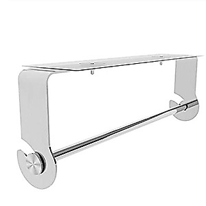 SLSFJLKJ Adhesive Kitchen Roll Paper Holder Under Cabinet Stainless Steel Paper Towel Holder for Kitchen Bathroom No Drilling