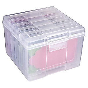 ArtBin 6947ZZ Photo & Craft Organizer Set, Large Box with [5] Plastic Storage Cases Inside, Clear