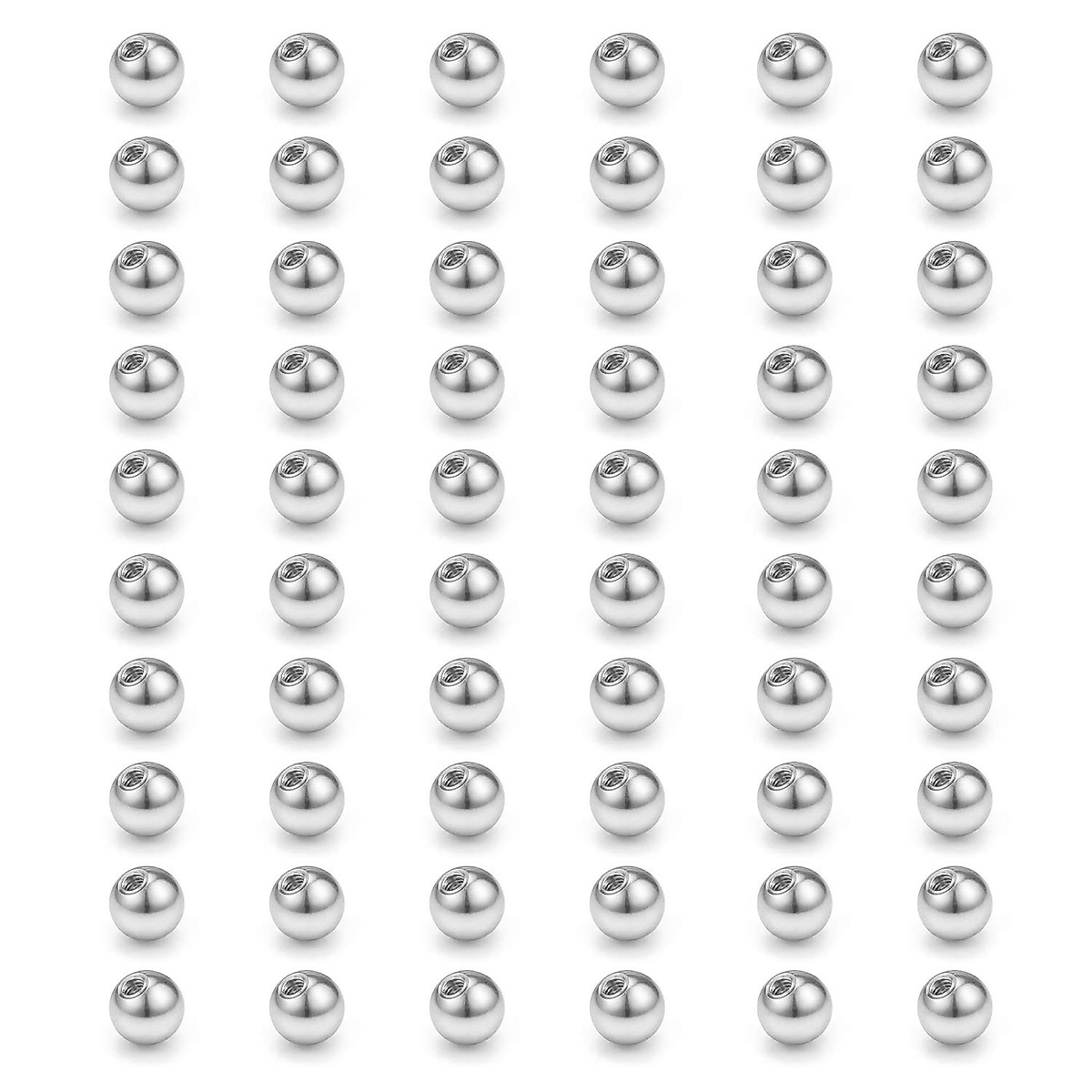 D.Bella 60pcs 16G 3mm 316L Surgical Steel Replacement Balls Body Jewelry Piercing Barbell 16G 3mm Balls for Women Men