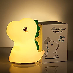 Dimanito Cute Kids Night Light Night Lamp Night Lights for Kids Bedroom Toddler Baby Portable Silicone Battery Led Nightlight Nursery (Dinosaur)