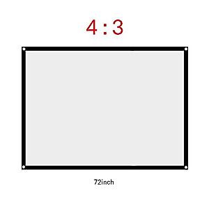 Richer-R Projector Screen, 60-100 Inch 16x9 Projector Screen Rear Projection Screen ,Portable Foldable Non-Crease Projector Curtain Screen 4:3 for Outdoor Camping Movie Open-air Cinema,White (72in)
