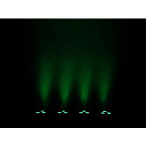 Rockville 4 Pack Mini RF3 Bright DJ Par Up Lights+Bag+RF Remotes+Wireless DMX, Silver